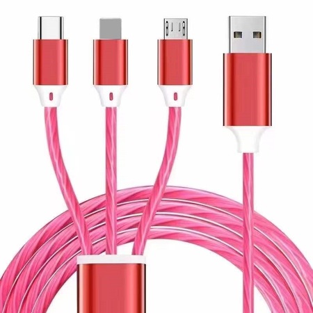 Cabluri de date telefoane, cablu flexibil, rosu, set de 3 in 1 - eMAG.ro