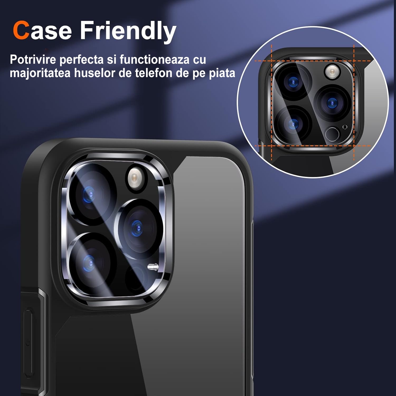 Folie protectie camera spate, compatibila iPhone 16 Pro/16 Pro Max ...