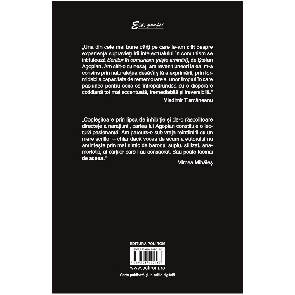 Scriitor in comunism (niste amintiri), Stefan Agopian - eMAG.ro