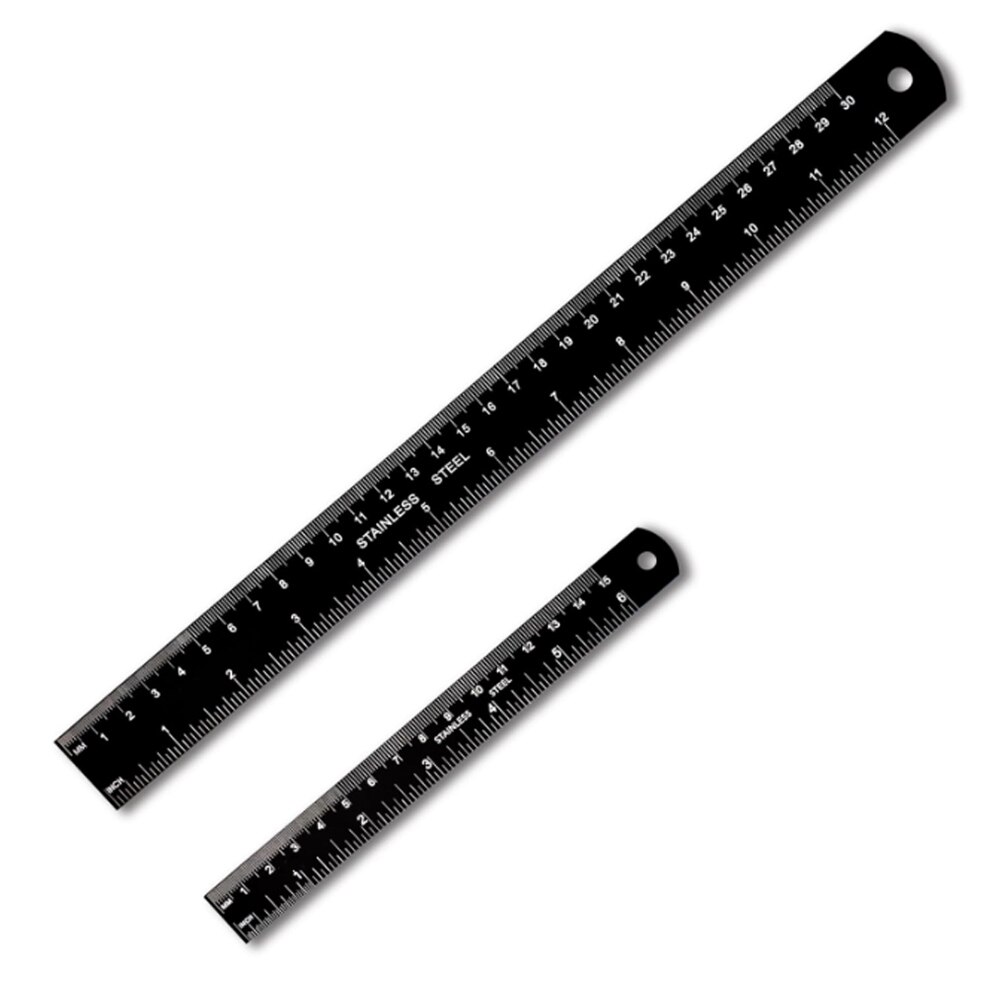 Set rigle din otel inoxidabil Yakumuz, 30cm si 15cm, cu tabel de ...