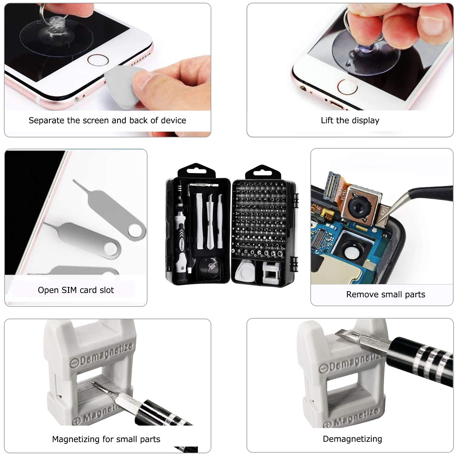 Set de surubelnite de precizie 115 in 1, set de instrumente ...