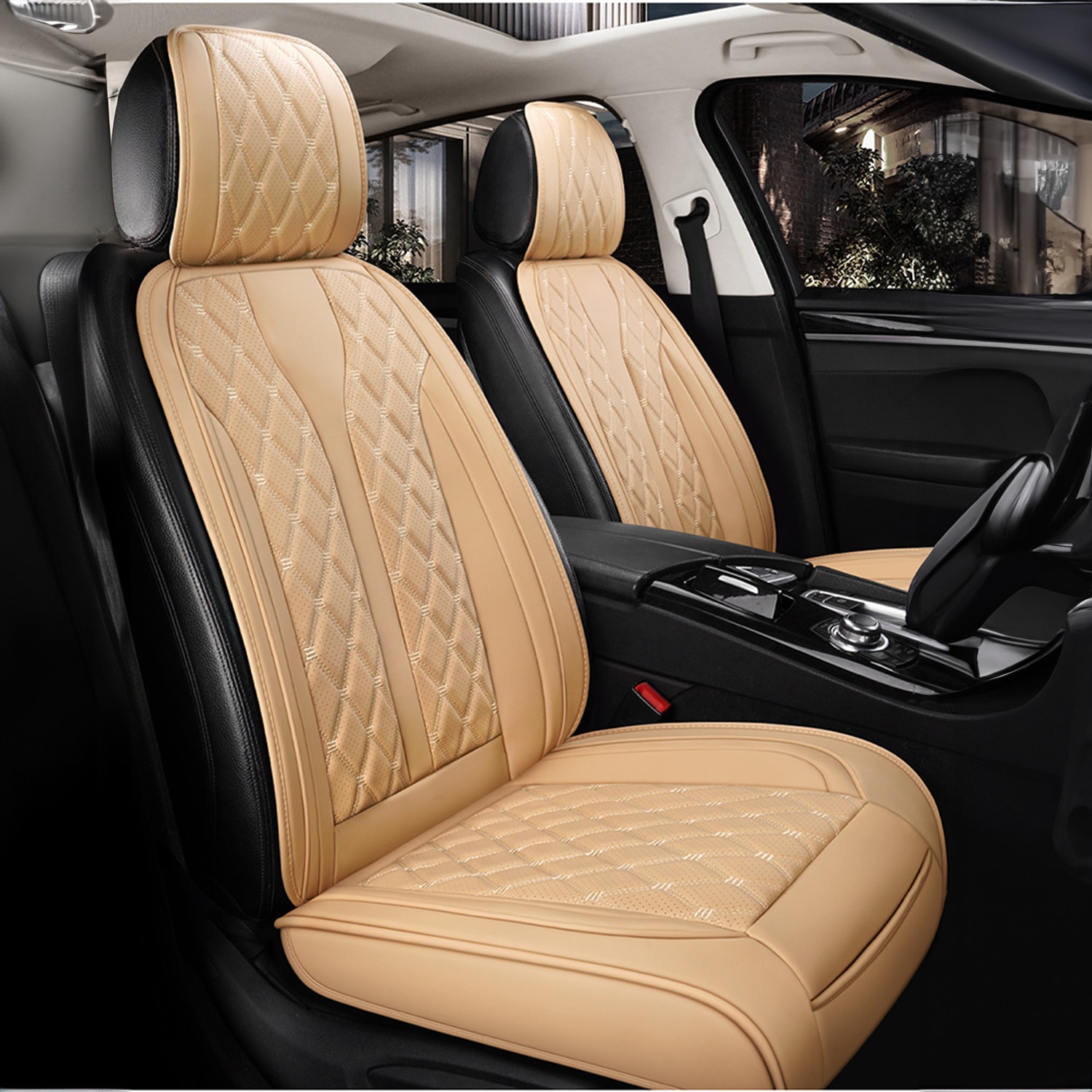 Husa Scaune Auto, piele PU, Universale, pentru Scaunele din Fata ...