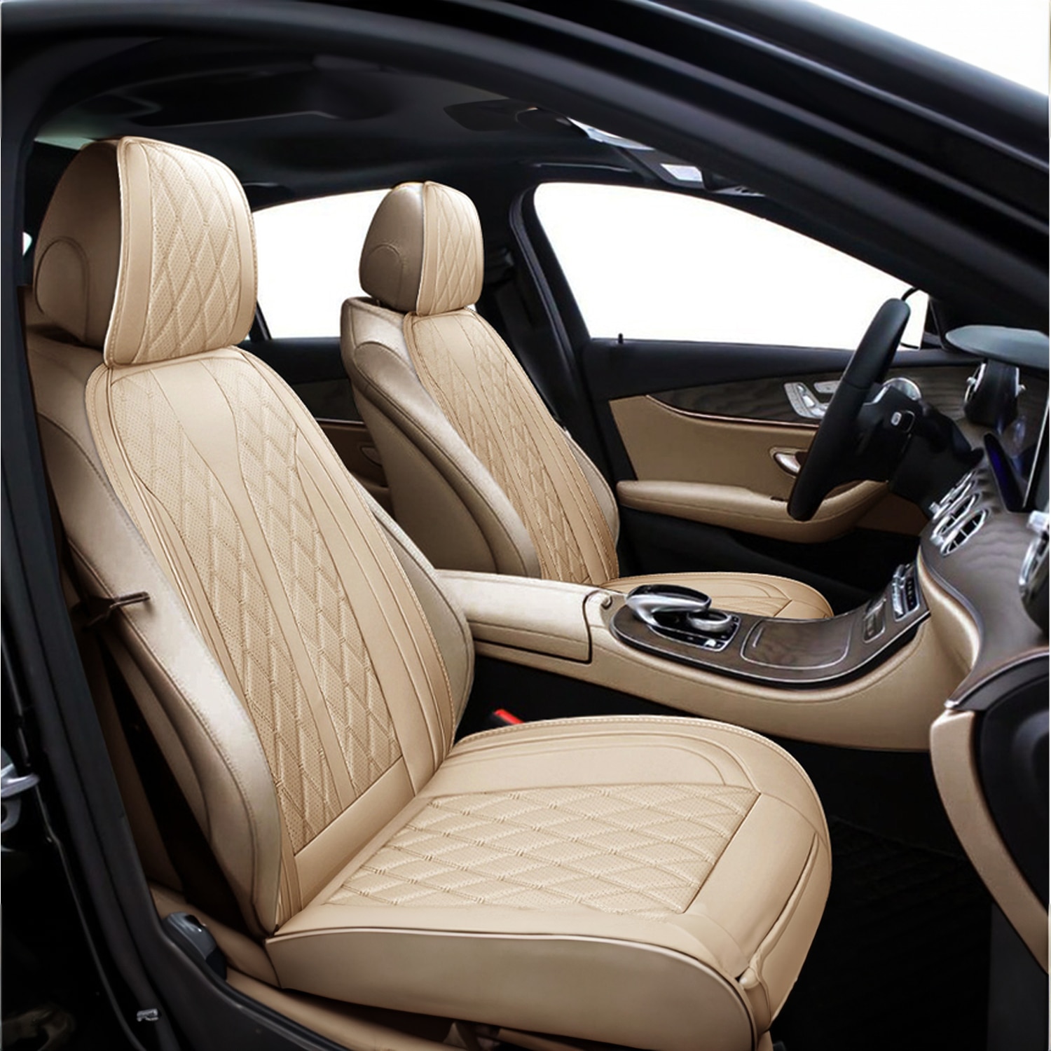 Husa Scaune Auto, piele PU, Universale, pentru Scaunele din Fata ...