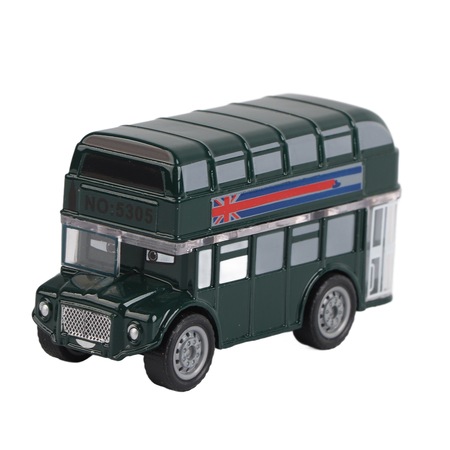 Masinuta din aliaj, autobuz de desene animate, verde, cu functie de ...