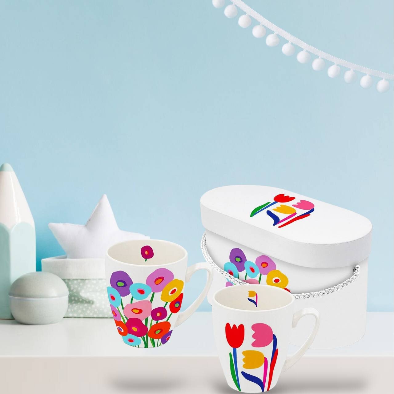 Set cani cadou pentru ceai, cafea si cutie eleganta din ambalaj premium ...