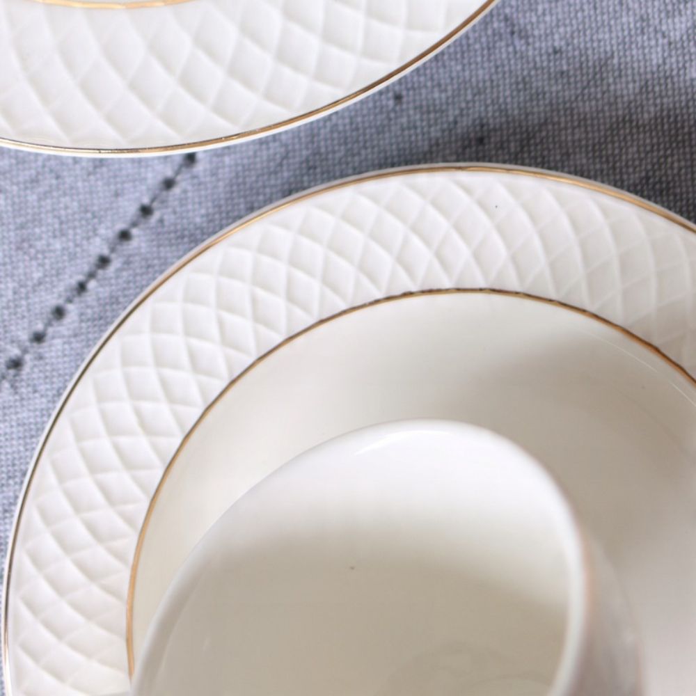 Set cesti cafea lux, Portelan, Alb, 240 ml, Ceasca + Farfurie elegante ...