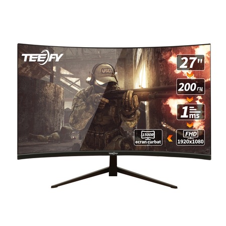Monitor gaming Teefy 27", 200Hz, Full HD, curbat 1500R, negru, 615x360mm - eMAG.ro