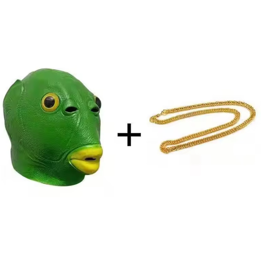 Masca Cu Cap de Peste, Latex, Verde - eMAG.ro