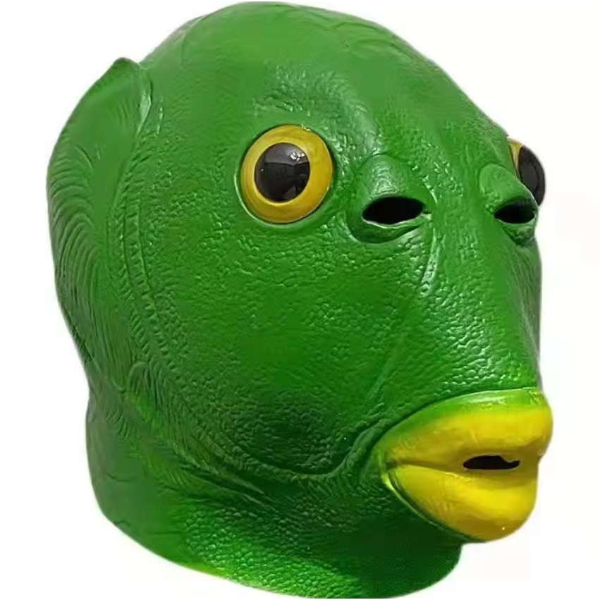 Masca Cu Cap de Peste, Latex, Verde - eMAG.ro