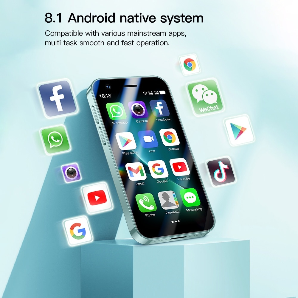 Смартфон Mini Rainbuvvy F8 Pro Max, 3G, 3.0 инча, 16GB, черен, две SIM ...