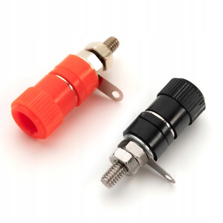 Set 2 conectori banana pentru boxe, Zakręcane, 33mm, 1 negru si 1 rosu, ABS - eMAG.ro