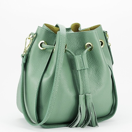 Geanta din piele naturala tip sac B-1110 125, Verde menta Verde - eMAG.ro