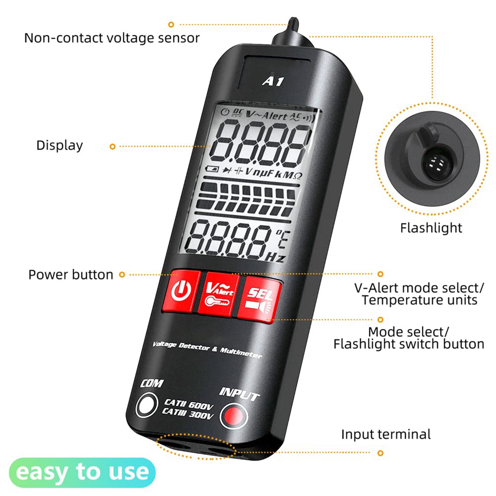 Multimetru digital, Axroad Mall, Display Digital LCD, Mod de culoare ...