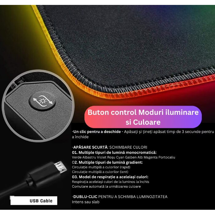 MousePad Gaming Profesional, League Of Legends, Lumini LED RGB ...