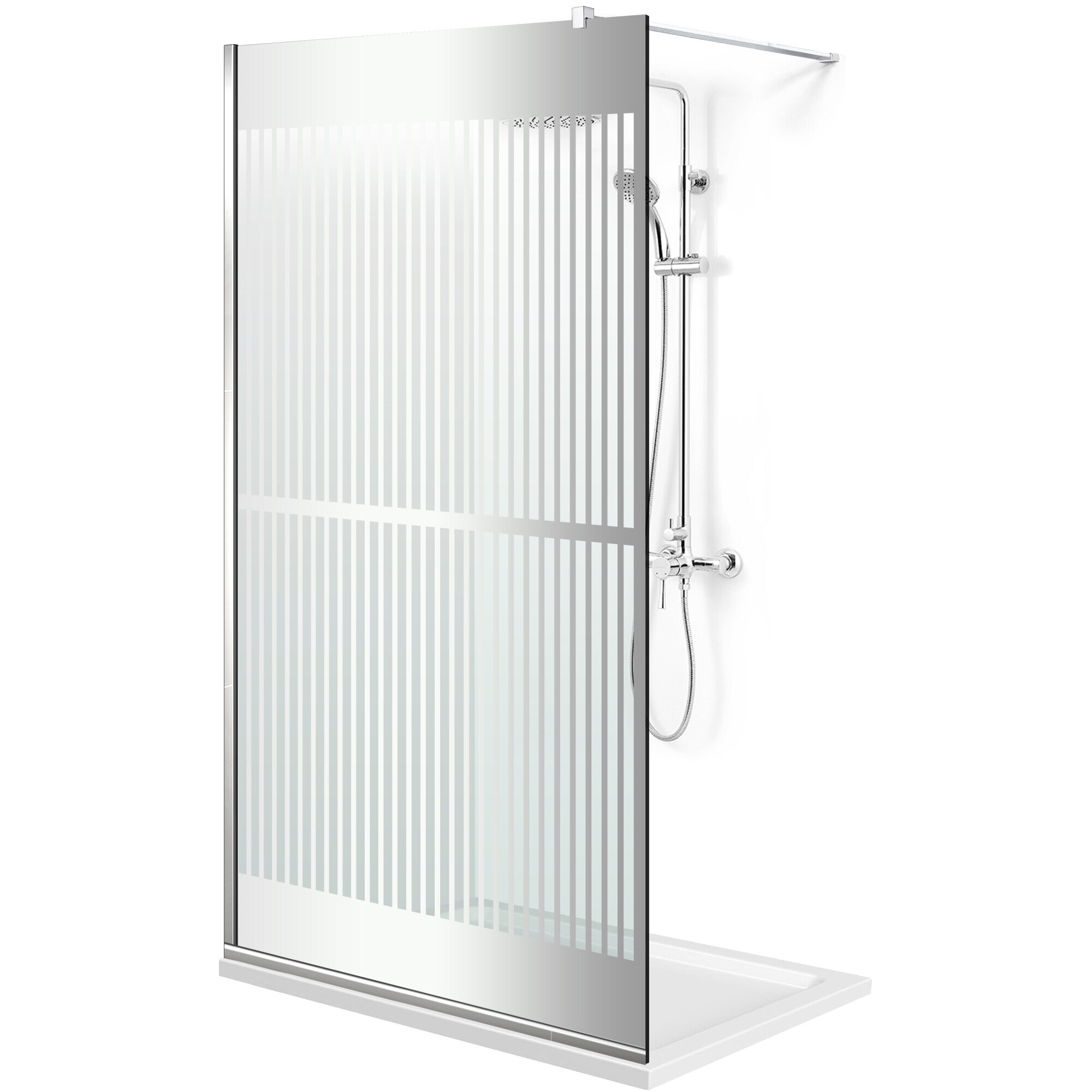 Paravan dus walk-in Aqua Roy ® full Inox, model Mediteran incolor ...