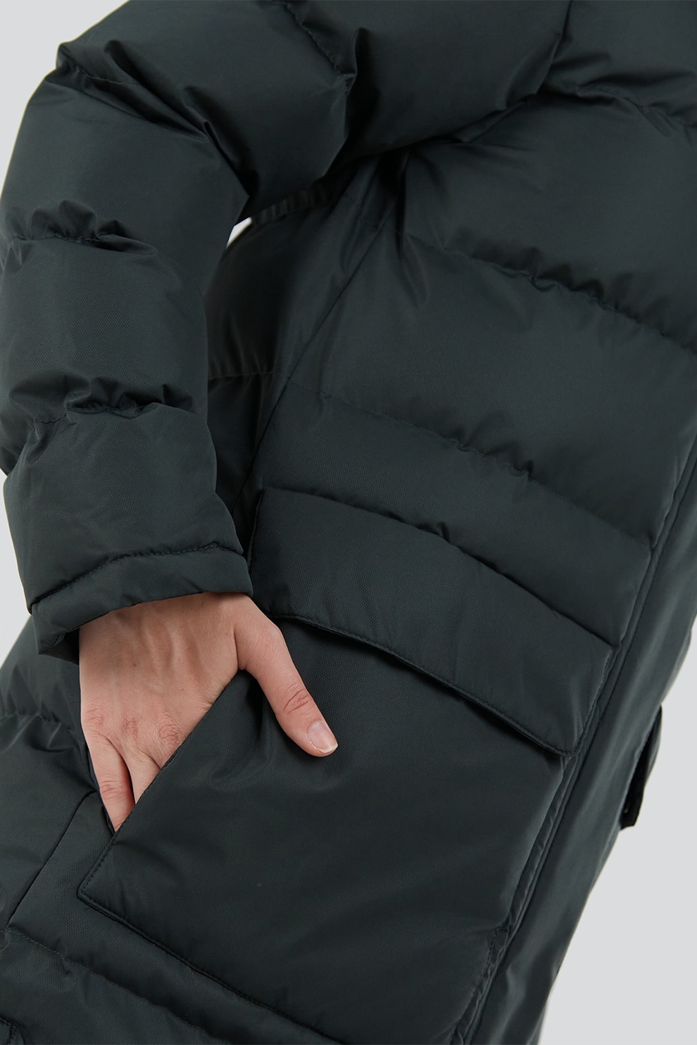 Fundango, Geaca lunga matlasata cu vatelina si gluga Sabina - eMAG.ro