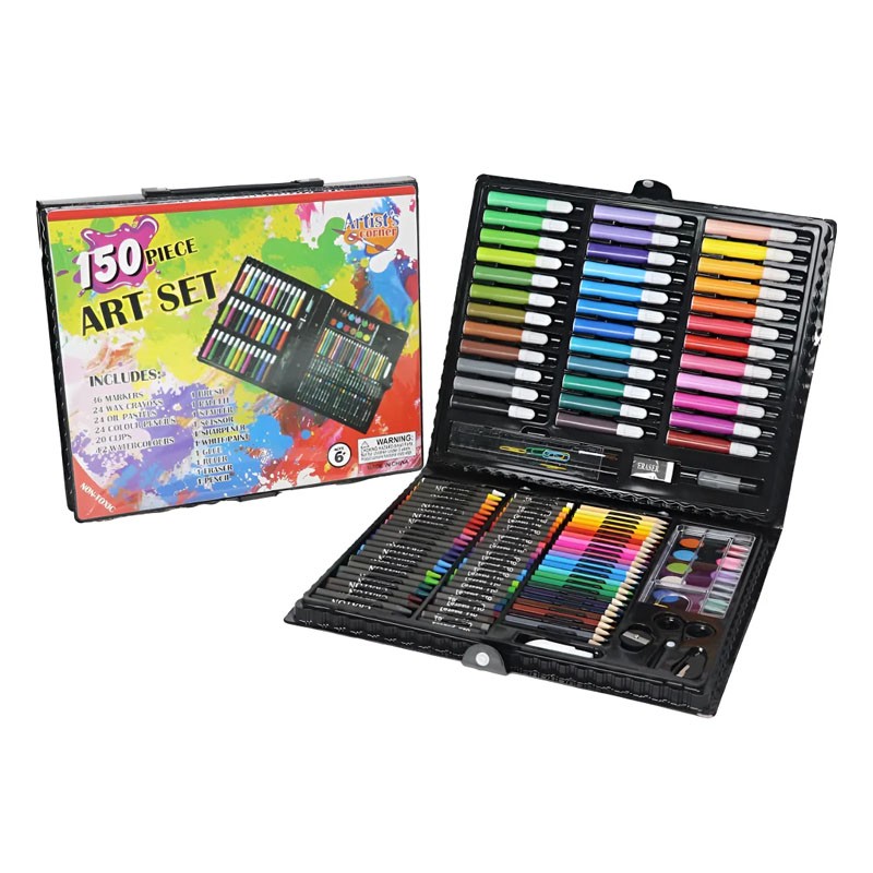Trusa de pictura si desen, set 150 piese, valiza compartimentata, 6 ...