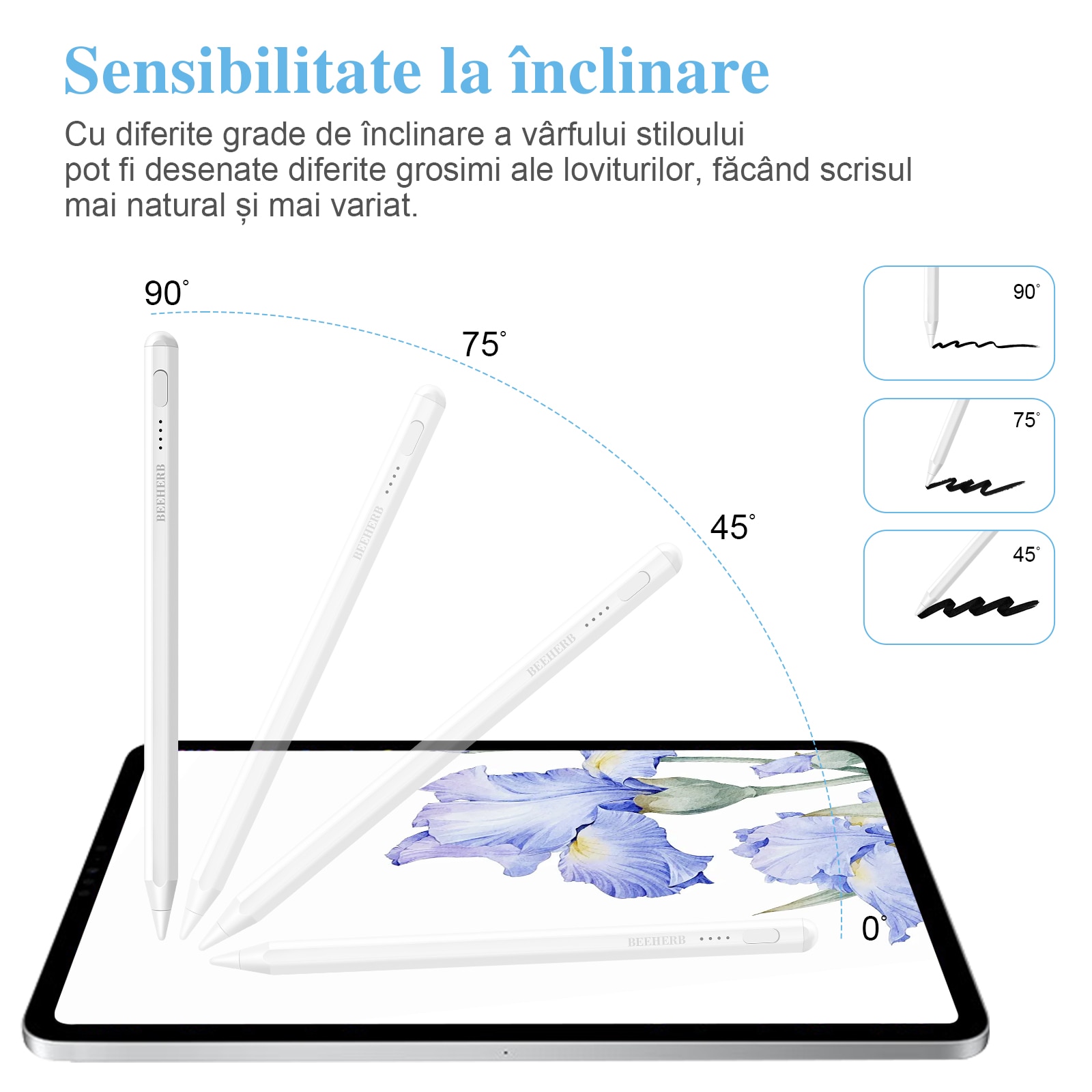 Универсална писалка Stylus, Beeherb, За мобилни телефони или таблети с ...