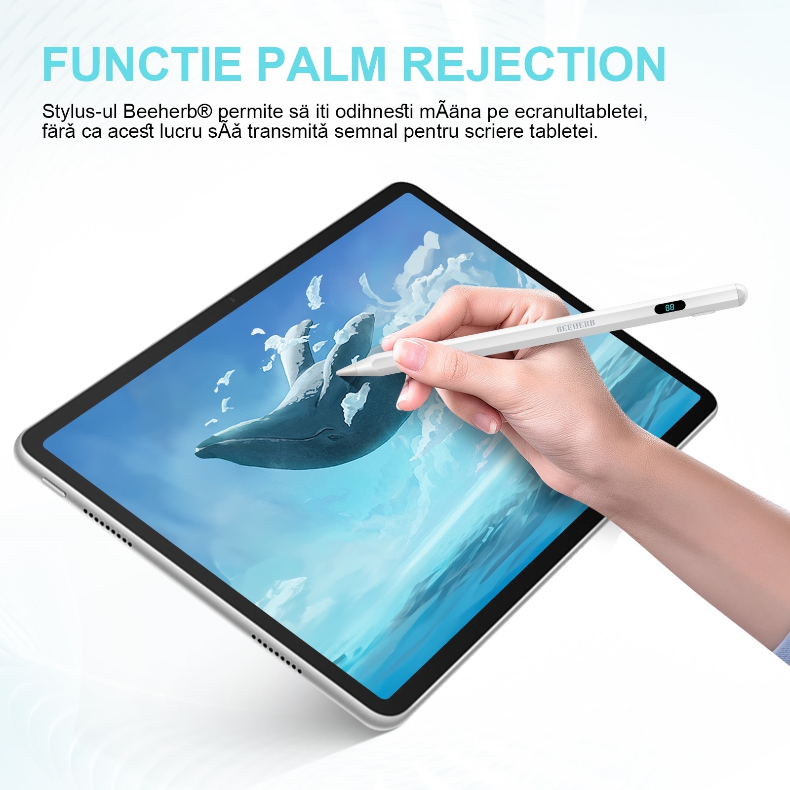 Stylus iPad Pen, Beeherb®, Pix pentru tableta iPad Apple 2018-2023 ...