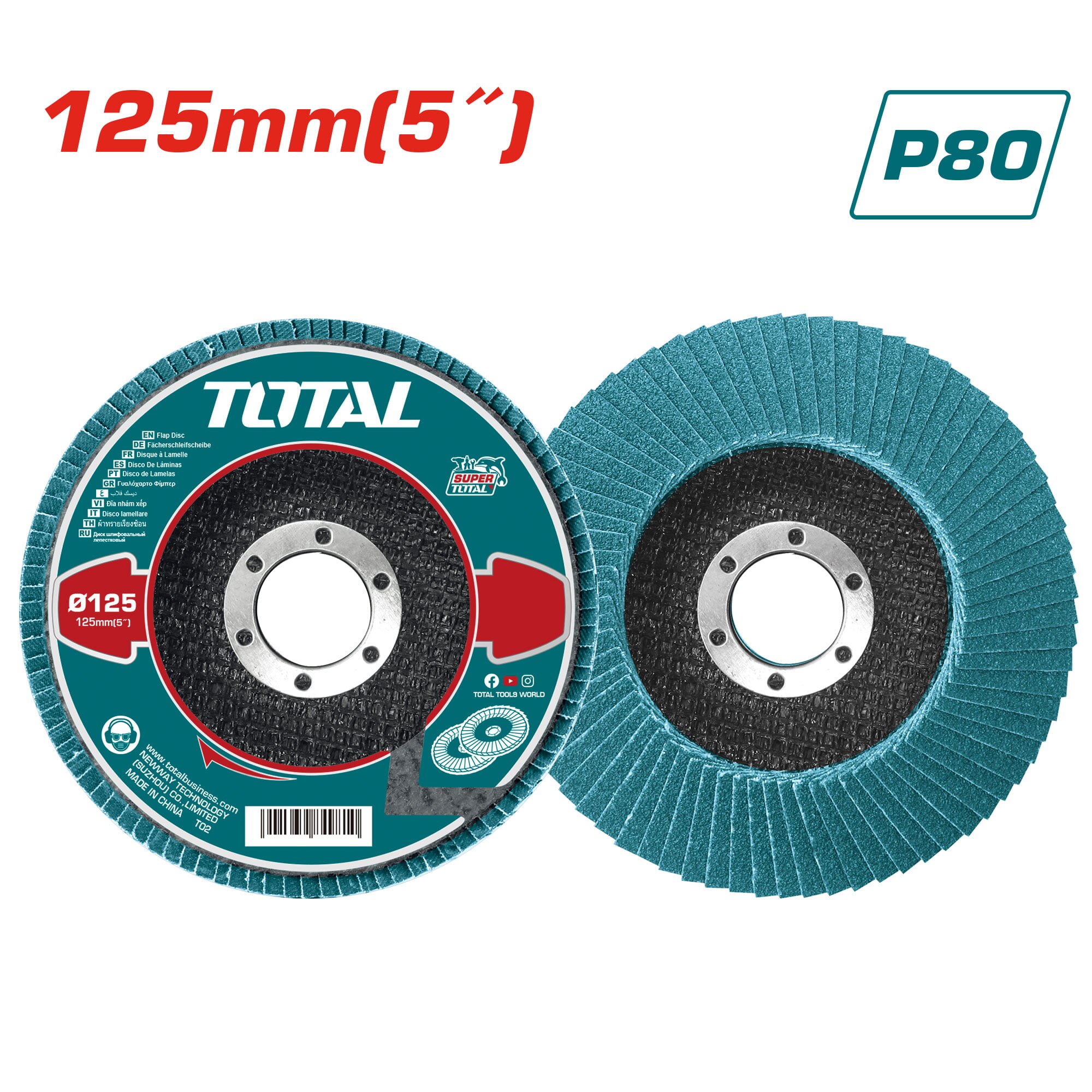 Disc abraziv zirconiu 125x22mm, P80, TOTAL One-Stop Tools Station - eMAG.ro