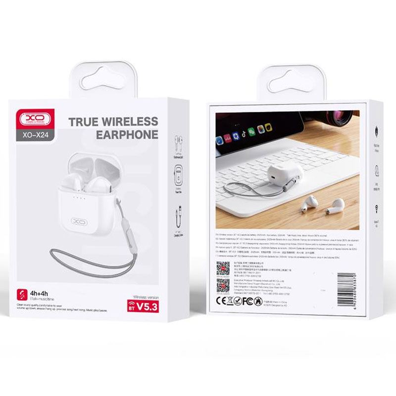 Casti fara Fir, XO-X24, BT5.3, TWS, Capacitate 300mAh, Design Ergonomic ...