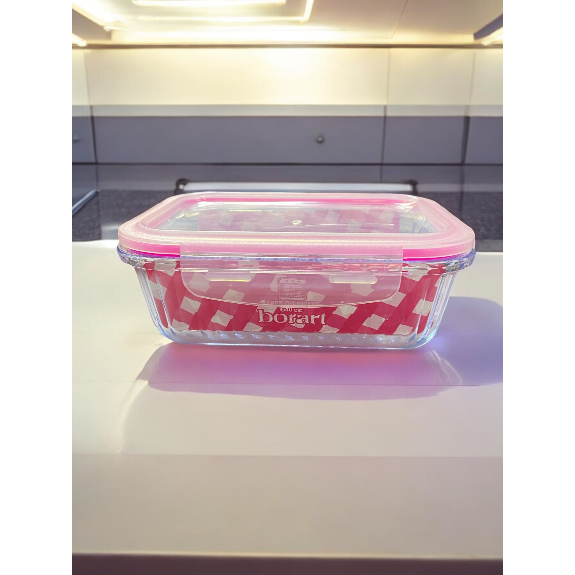 Caserola sticla termorezistenta cu capac din plastic, 640 ml - eMAG.ro