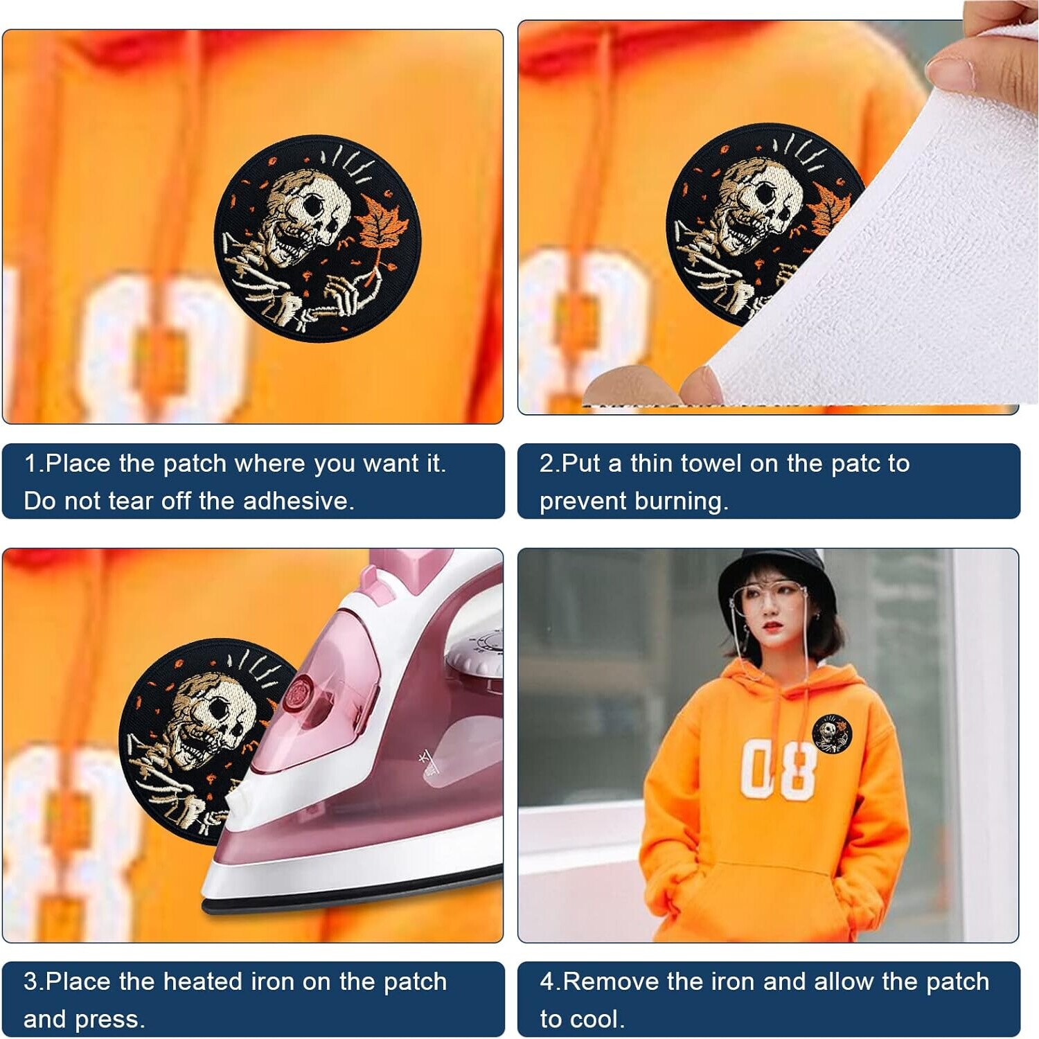 Petic textil brodat, Skeleton King, 7 cm, SA&SO General Store® - eMAG.ro