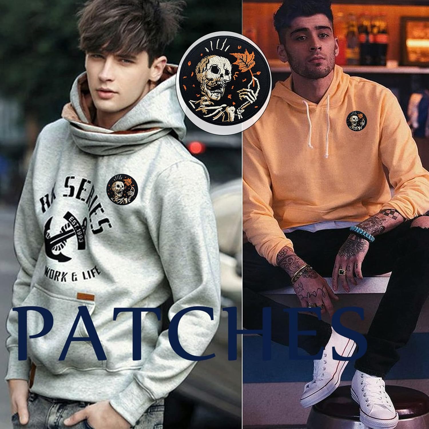 Petic textil brodat, Skeleton King, 7 cm, SA&SO General Store® - eMAG.ro