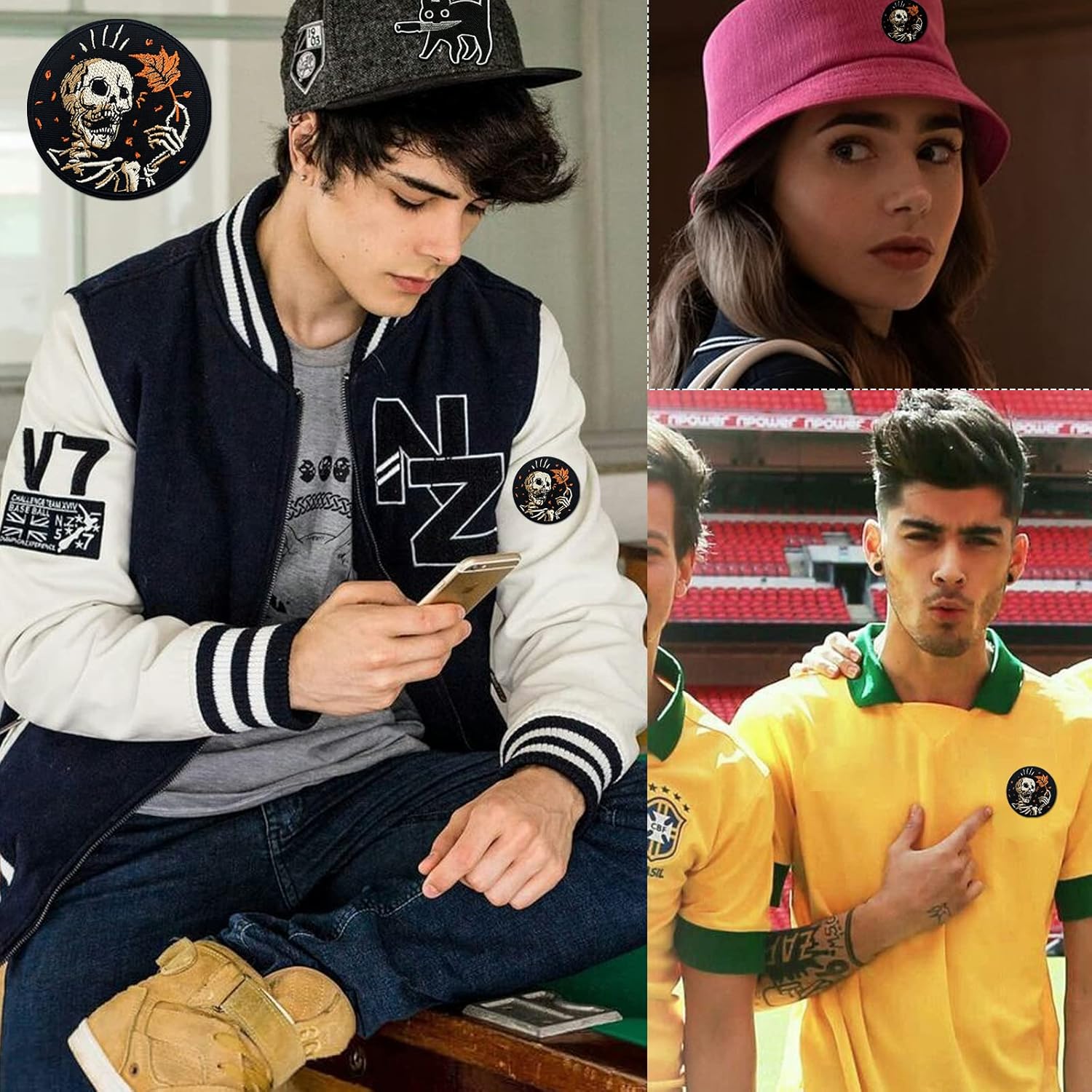 Petic textil brodat, Skeleton King, 7 cm, SA&SO General Store® - eMAG.ro