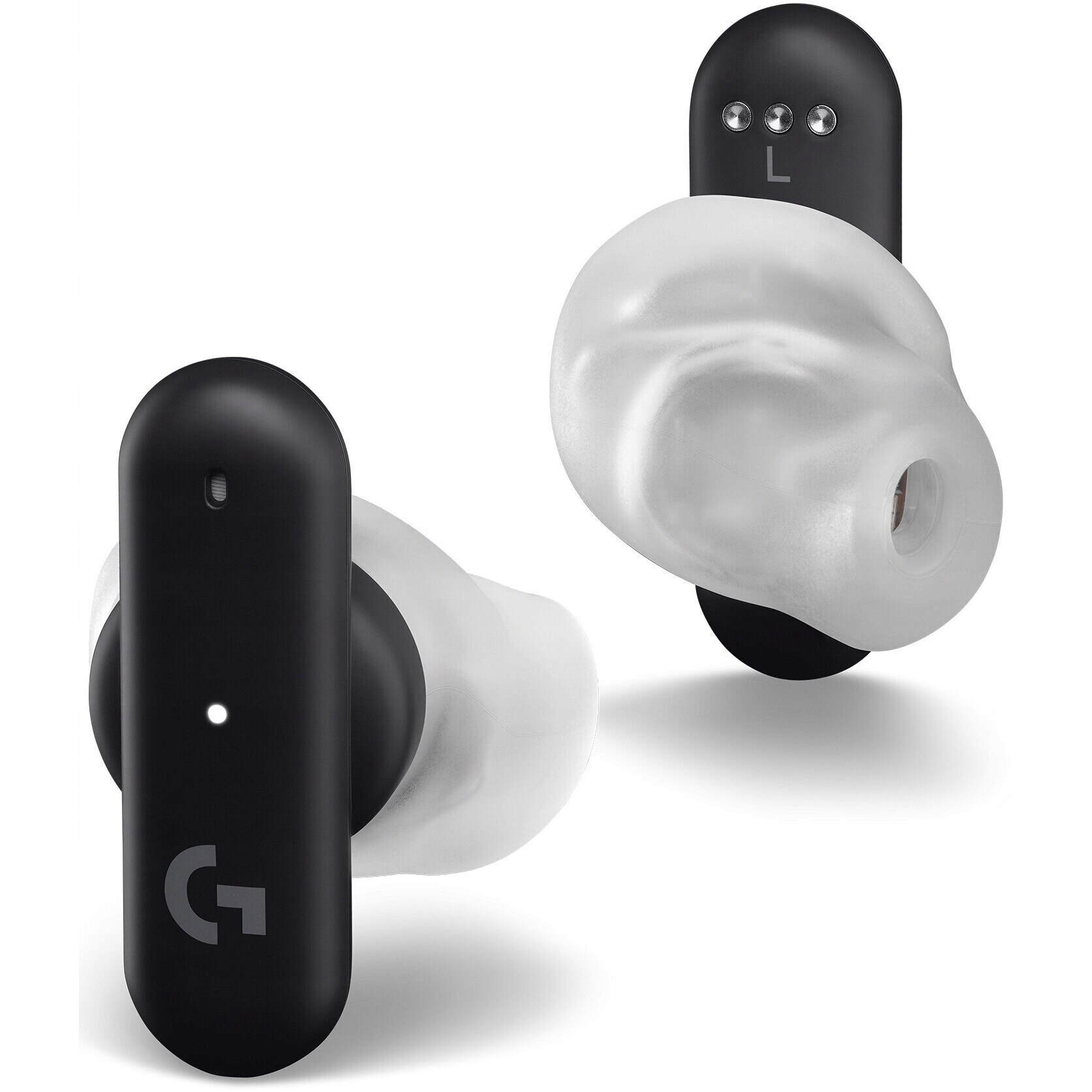 Casti in-ear fara fir Logitech, G FITS, cu microfon incorporat, Negru ...