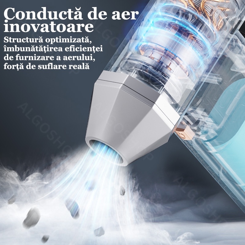 Suflanta Aer si Aspirator Fara Fir Turbo Fan, 2 in 1, portabila, 200W ...