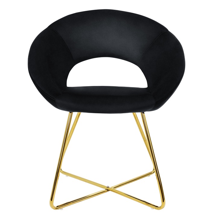 Set 4 scaune dining / living ML-Design, negru, catifea, 6453x77 cm ...