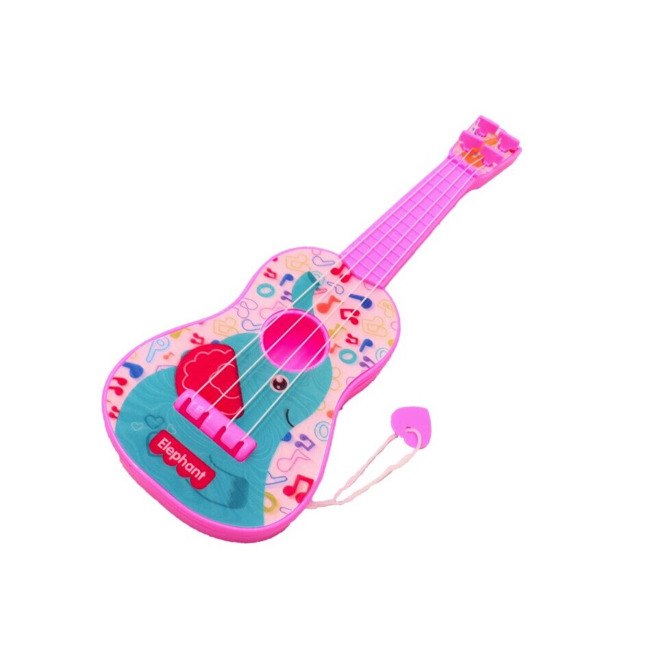 Chitara model haios elefant, cantat, pentru copii, 29 cm, roz, dalimag ...