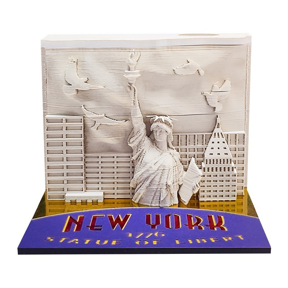 Calendar de birou 3D cu LED, arta din hartie, design piramida, decor ...