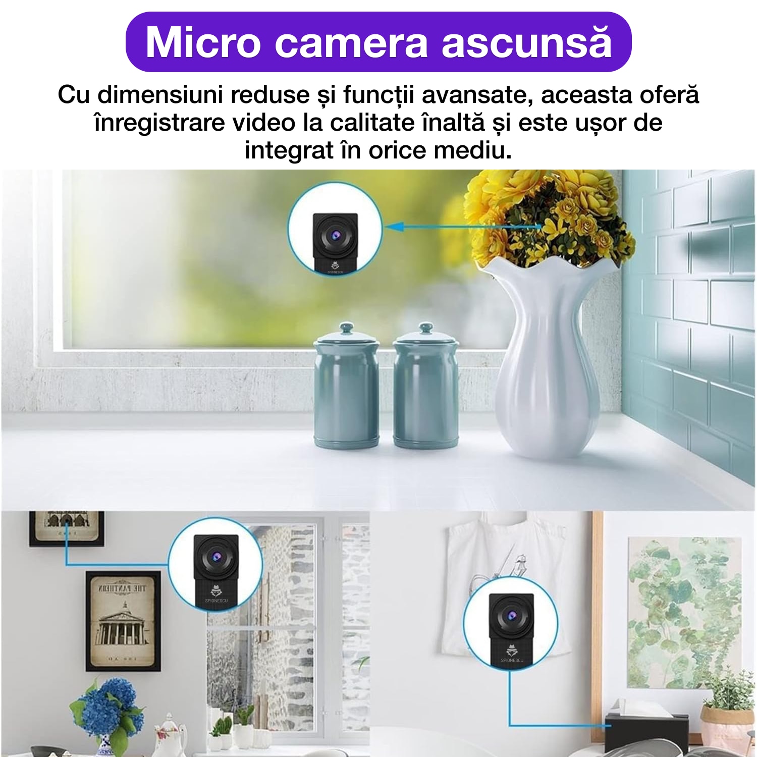 Micro camera ascunsa, Spionescu, VD06A, WIFI, detectarea miscarii ...