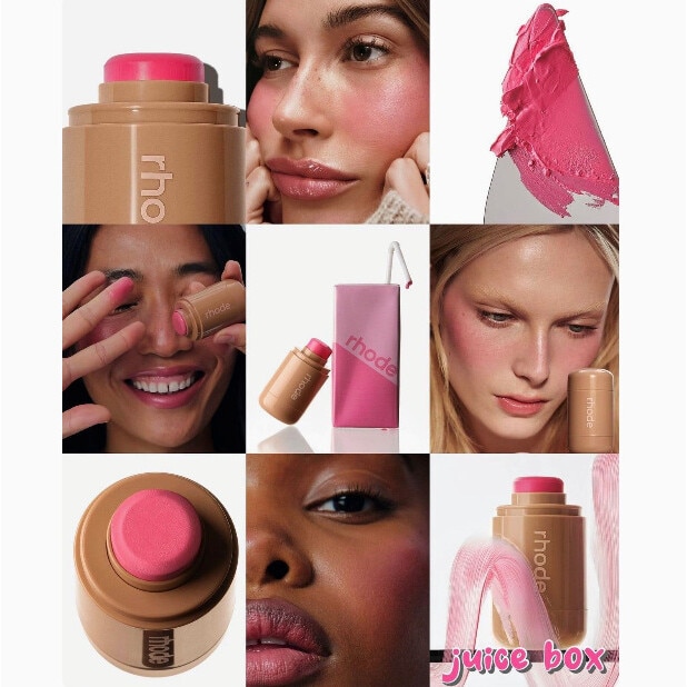 Fard obraz ，Rhode Stick de blusher cu pudra de buzunar -juice box 5.3g ...