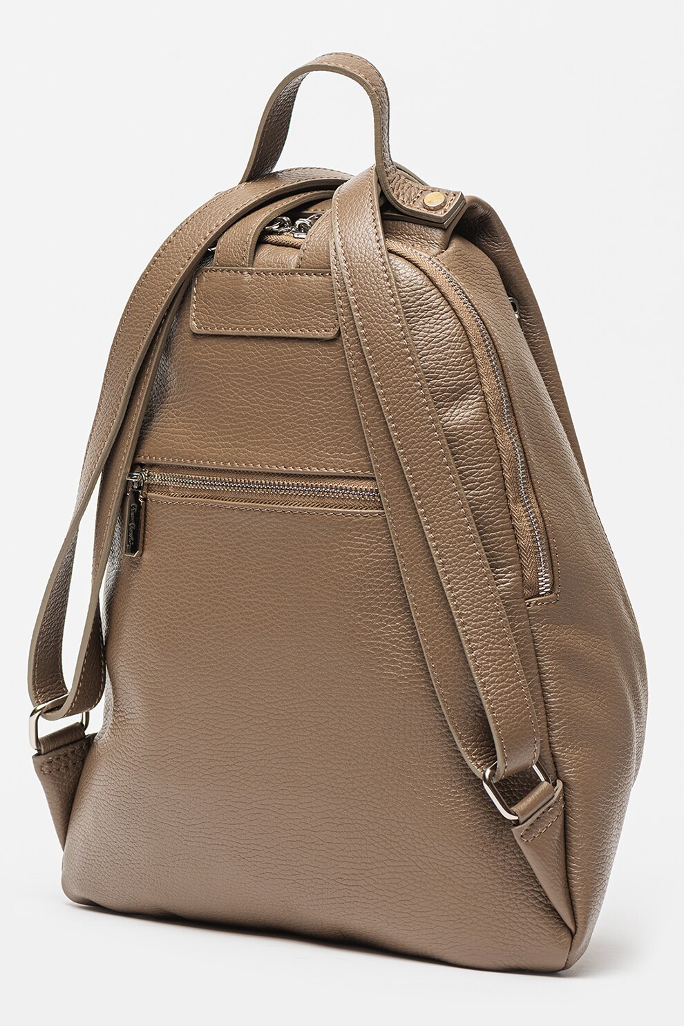 Pierre Cardin, Rucsac din piele cu logo, Maro fango - eMAG.ro