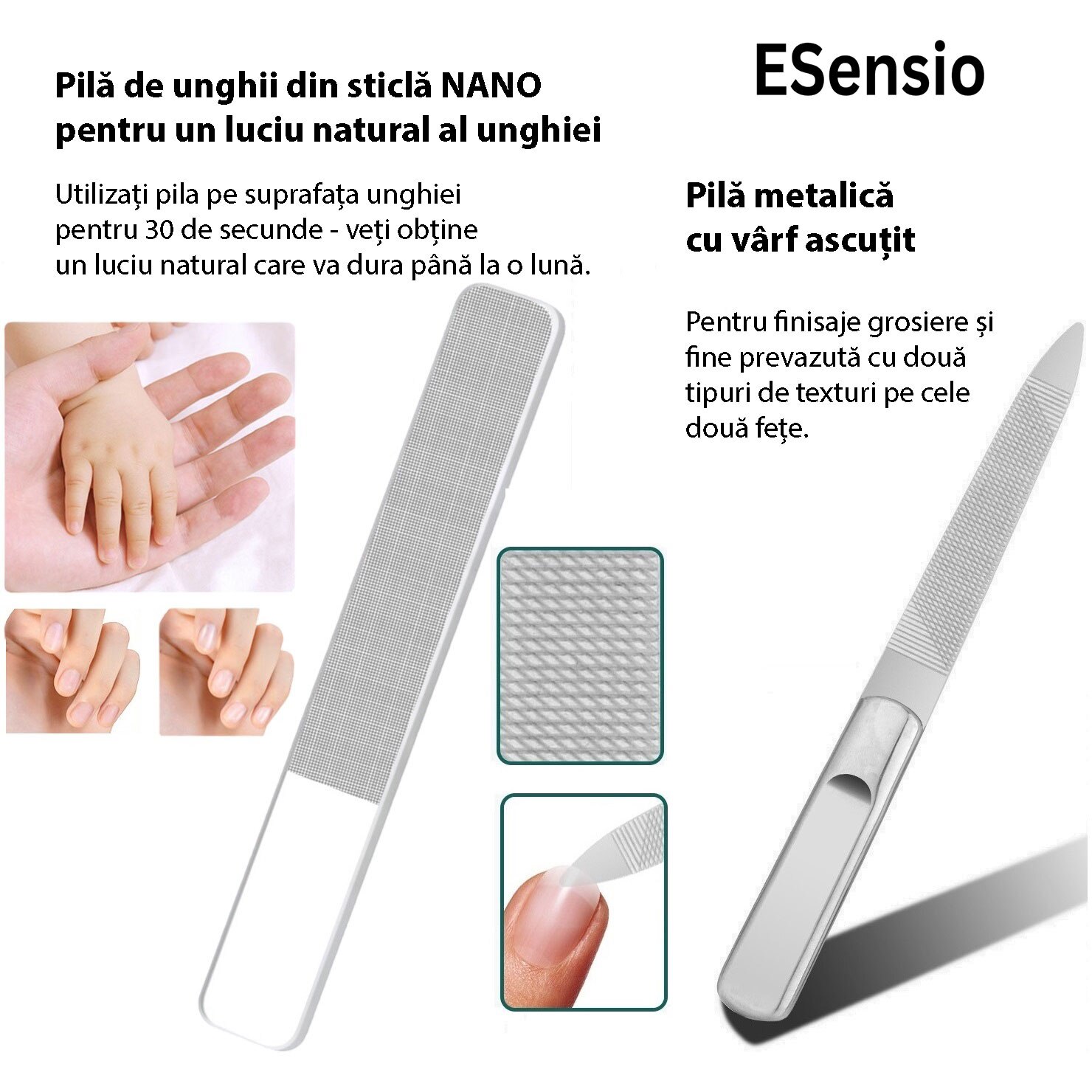 ESensio® 13 részes manikűr és pedikűr készlet, nagy/kis íves ...