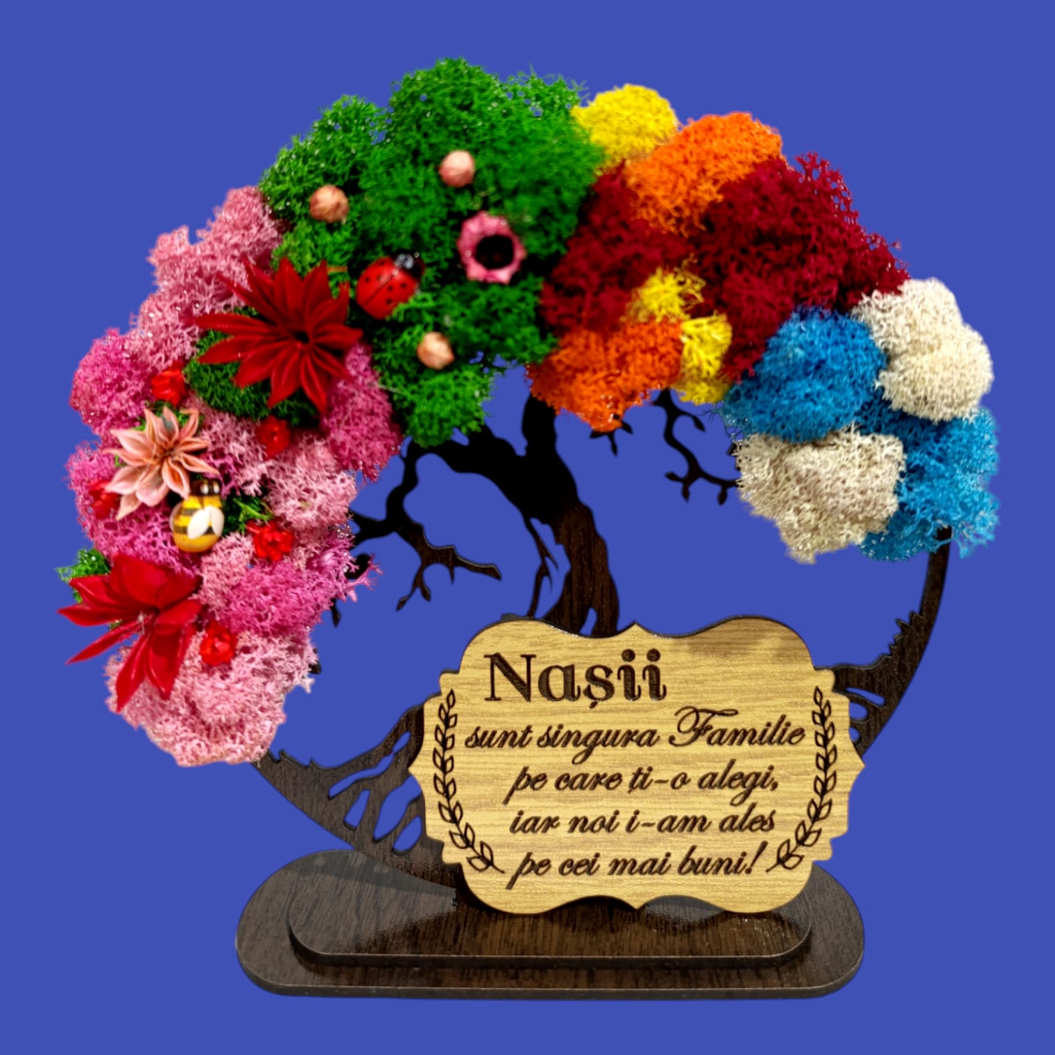 Tablou copacul vietii personalizat cu mesaj standard pentru nasi ...