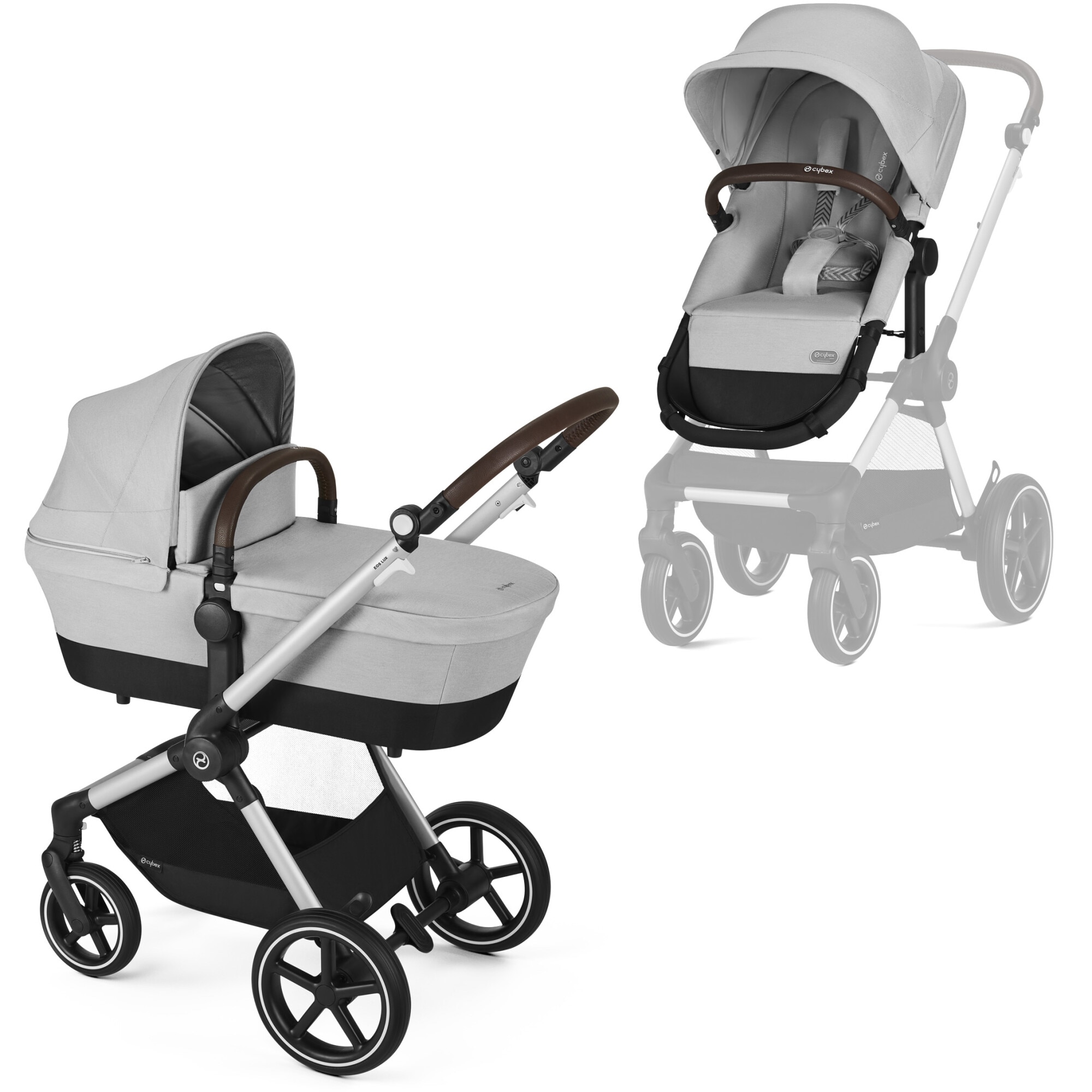 Carucior 3 in 1 pentru bebelusi Cybex Gold EOS LUX cu scoica Aton B2 ...