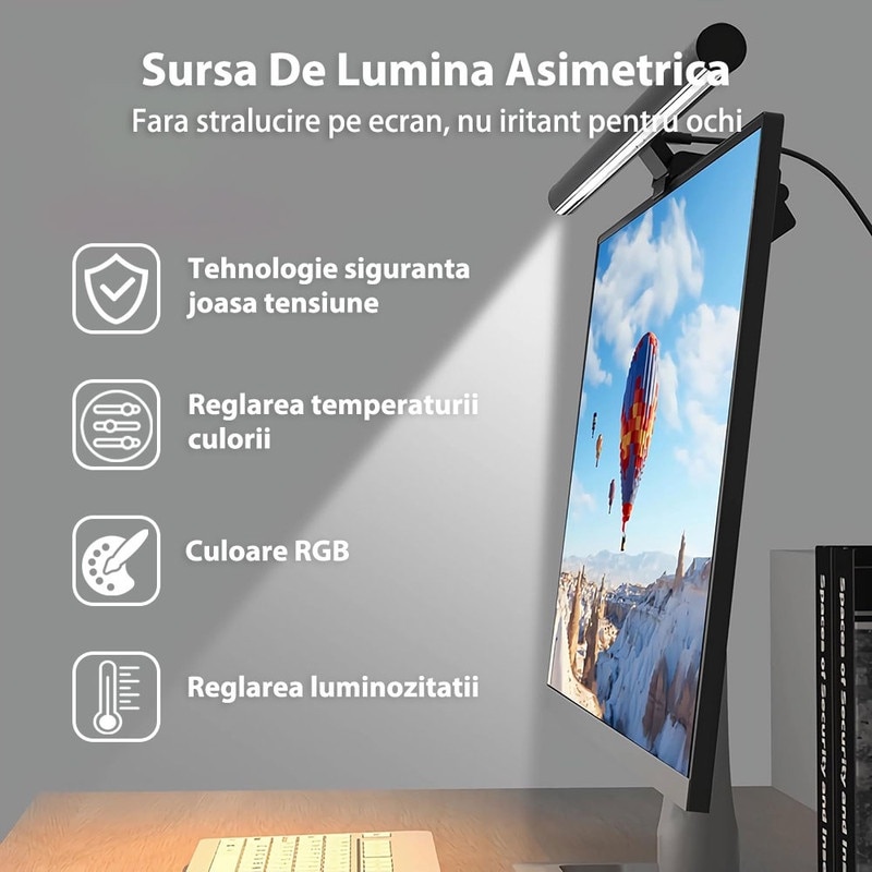Lampa LED Pentru Monitor, LyndNice, Protectie Pentru Ochi, 3 Culori ...