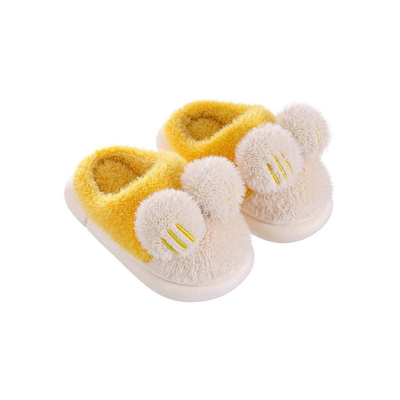 Papuci de casa fete, Cozevdnt, Bumbac, Galben/Alb, 24-25 EU - eMAG.ro