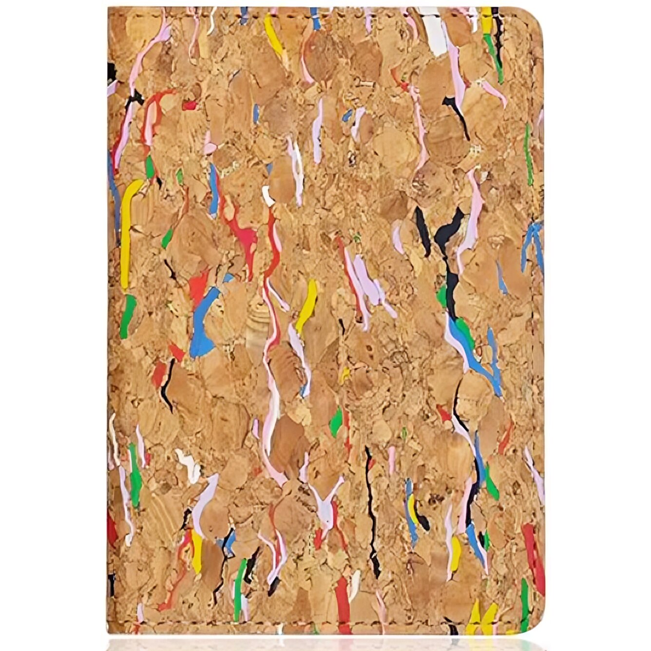 Portofel de pasaport din piele de pluta, 15x10x0.6cm, 49g, lemn cires ...
