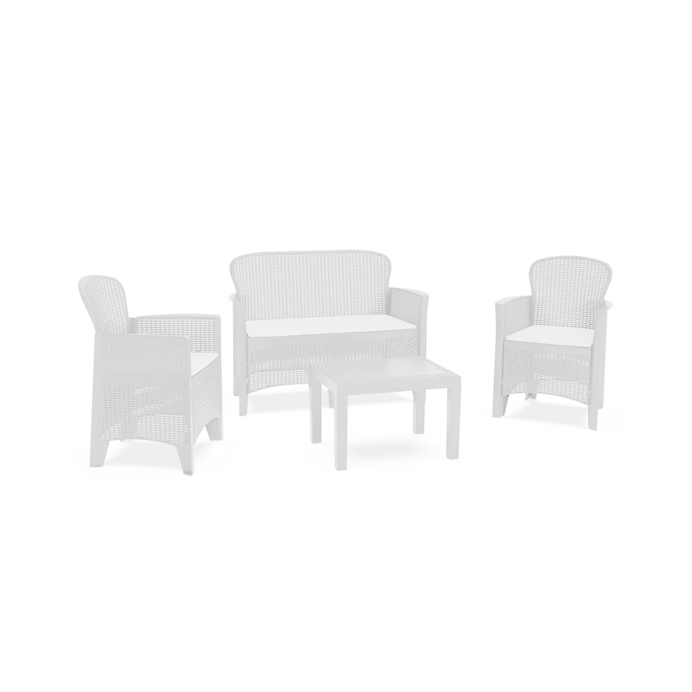 Set gradina/terasa masa 59x46x40 cm, canapea 113x57x57.5 cm, si 2 ...