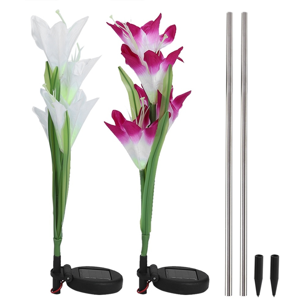 Lampa solara LED pentru gradina, Jormftte, design floral, energie ...