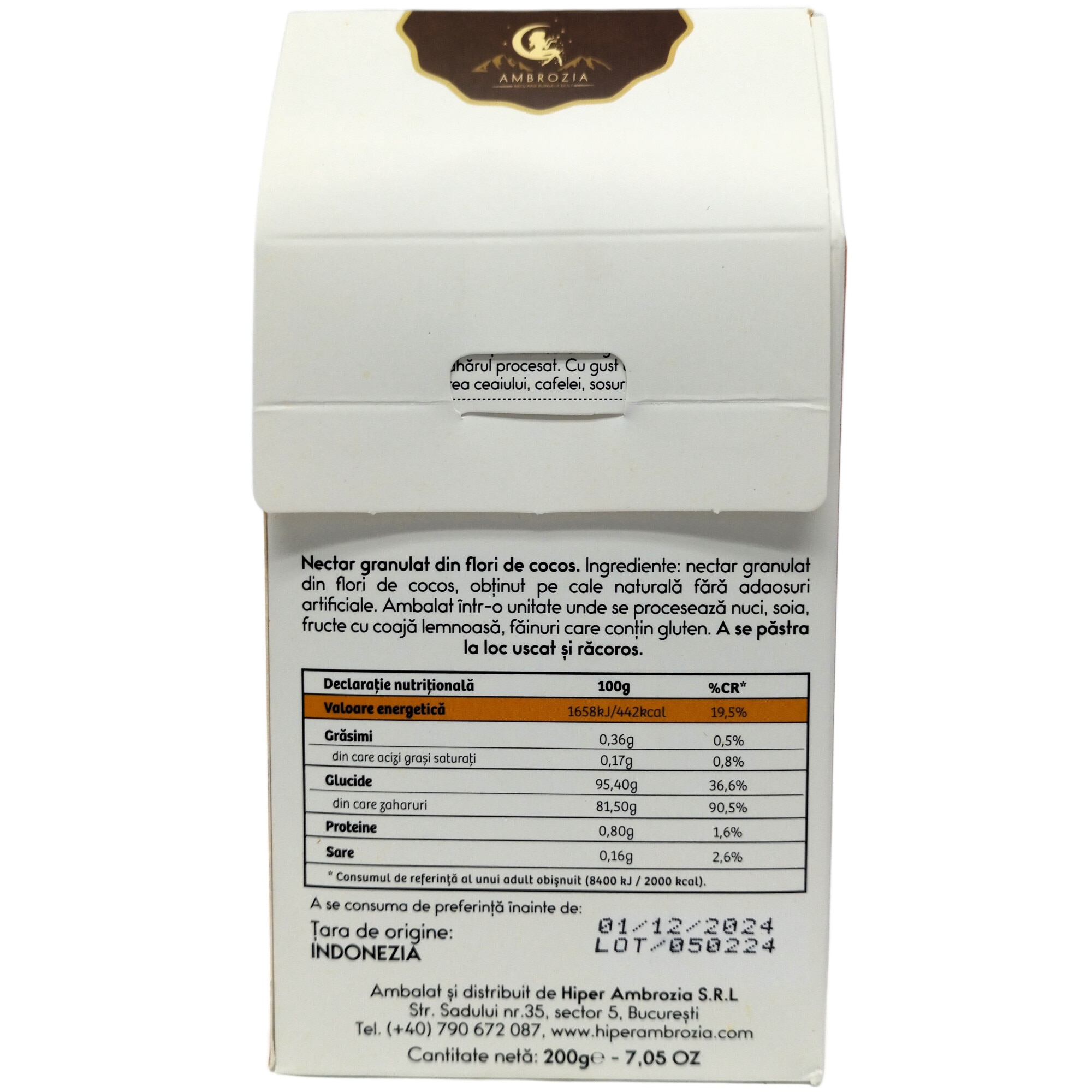 Indulcitor granulat din Flori de Cocos, obtinut in mod natural, 200g ...