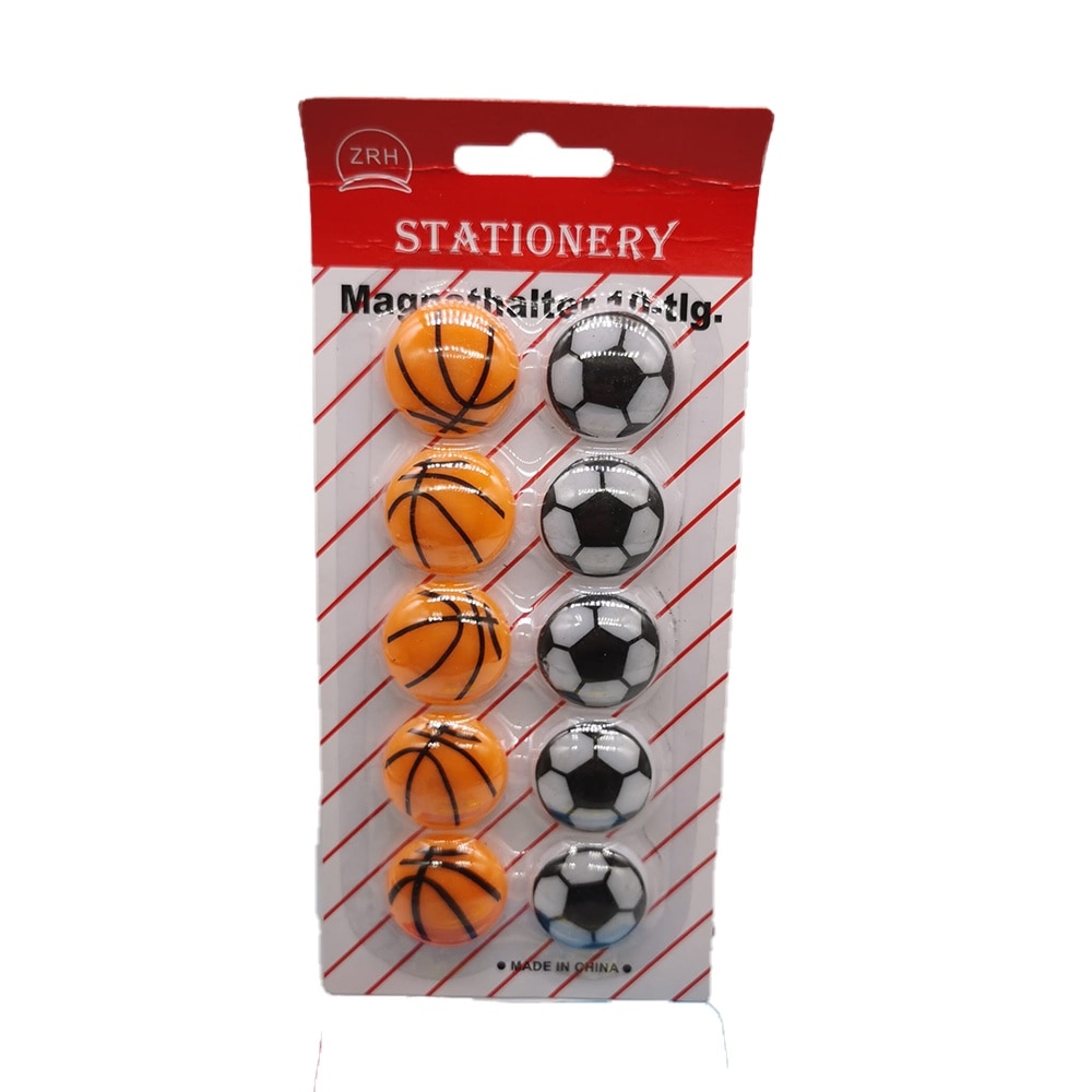 Set 10 magneti colorati pentru tabla de prezentare, mingi de fotbal si ...