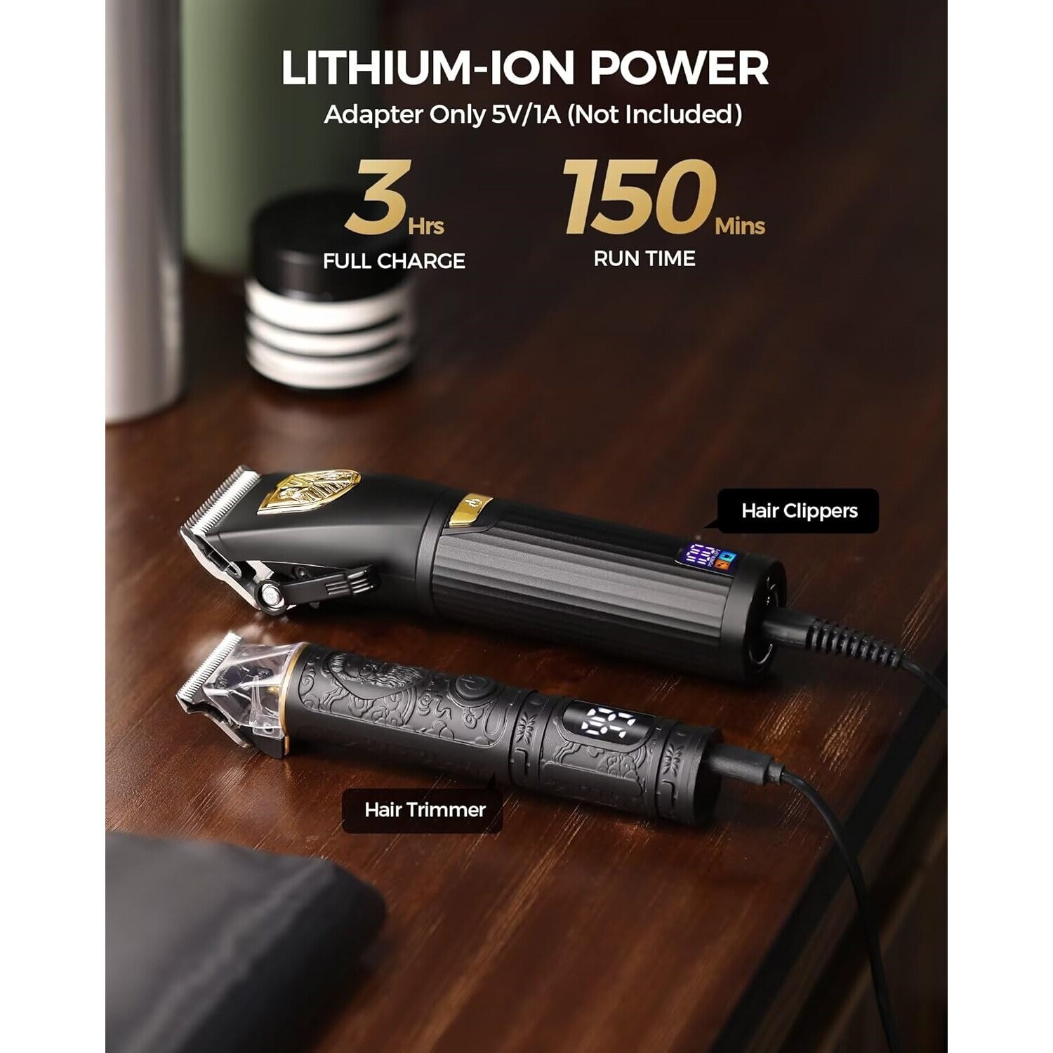 Set 2 masini de tuns electrice VINTOP®, incarcare usb, afisaj LED ...
