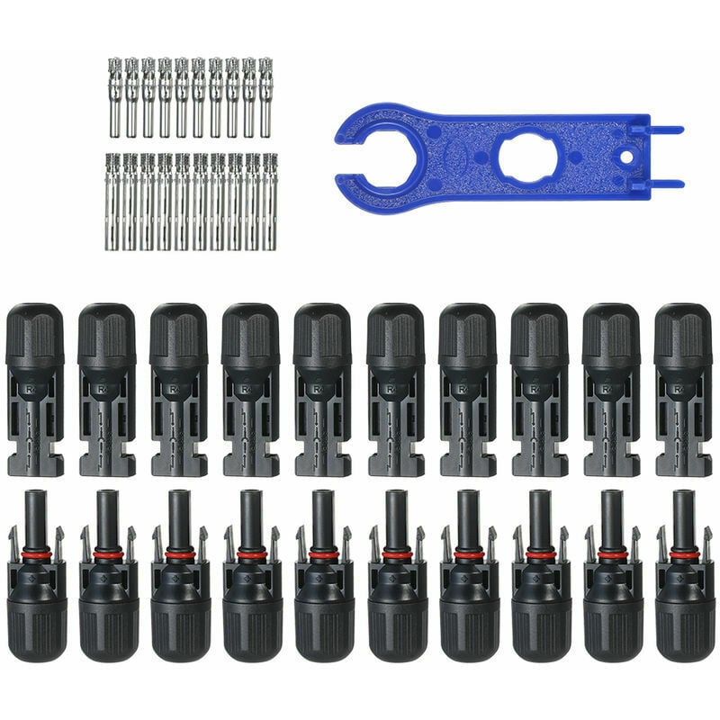 Set Conectori fotovoltaici cu cheie speciala, 10 perechi, 16A, 1000V ...