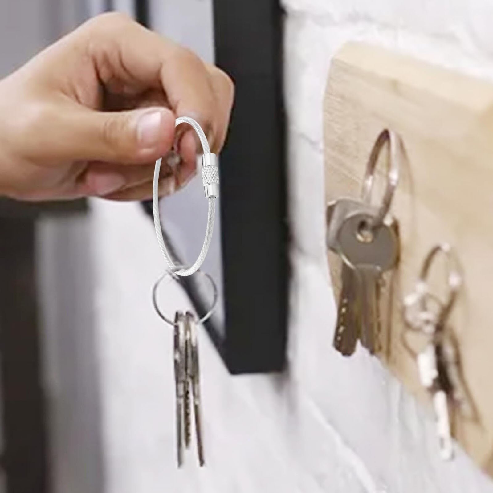 Set de 30 brelocuri, Hggzeg, Inel cablu din otel inoxidabil cu ...